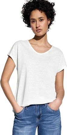 Street One Damen A322690 Leinen-Look Shirt, Off White, 42