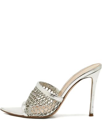 Gianvito Rossi Alisia Mesh-Sandalen 11cm - Silber
