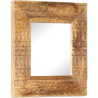 vidaXL Miroir sculpté à la main 50x50x2,5 cm bois de manguier solide vidaXL