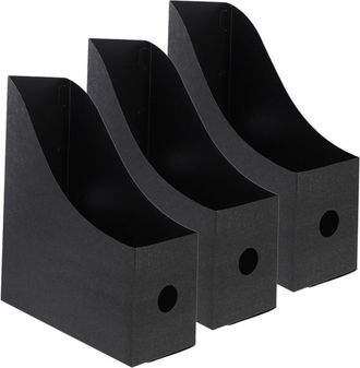 TOPBATHY 3 St&uuml;ck Teiliges Dateiablage Schwarzem Stapelbarer Dokumentenhalter und Papierorganizer f&uuml;r Schreibtisch Ordner Organizer mit Einfacher Klassifizierun