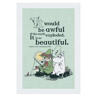 Moomin Poster mit Snufkin-Zitat If The World Exploded Comet In Moomland, A3, Wandkunst