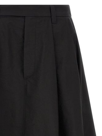 Brunello Cucinelli Pleated Techno Cotton Skirt - Black