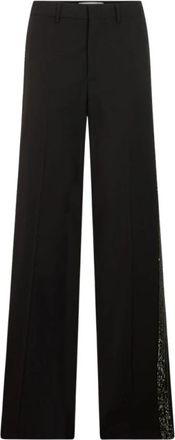Iceberg Hose aus Wolle mit Logo-Detail - - Trousers - Damen - Schwarzk - 2XS