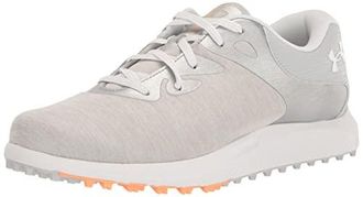 Under Armour Chaussures de golf Charged Breathe 2 Knit sans crampons pour femme, (100) Gris halo/Gris halo/Blanc, 8.5