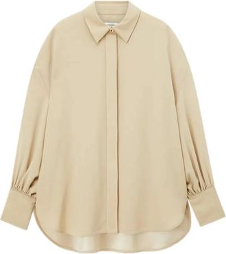 Joseph Femme, Blouses et Chemises, Beige, Taille: 44 FR Chemisier Camilia en Twill Satin&eacute;