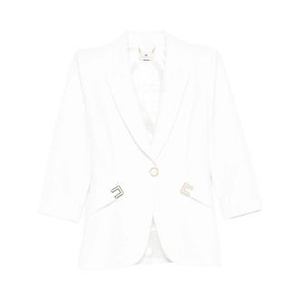 Elisabetta Franchi Femme, Vestes, Blanc, Taille: 38 FR Blazer bottoni