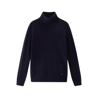 Woolrich Melton Blue Wollmischung Rollkragenpullover - - Knitwear - Damen - Blau - XL