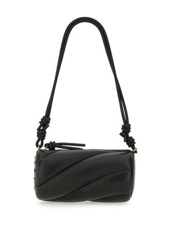 Fiorucci Womens Bag Mella Black Leather Cotton Shoulder