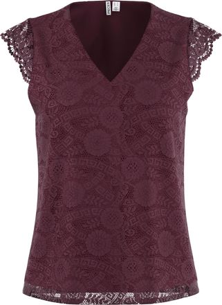 Pieces Pcolline Sl Lace V-Neck Top WVN Noos