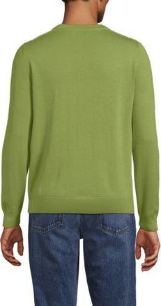 Lands End Merino-Rundhalspullover, Herren, Gr&ouml;&szlig;e:48-50 regular, Gr&uuml;n, by Lands End