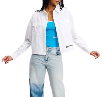 Karl Lagerfeld Karl Lagerfeld Jeans, Femme, Chemise À Logo, Coupe Régulière, Blanc, M