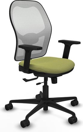 Piqueras y Crespo Schreibtischstuhl mit 2D-Armen, h&ouml;henverstellbare Lendenwirbelst&uuml;tze, ausgestattet mit Syncro/Traslack und injiziertem Schaum, Wei&szlig;/Olivgr&uuml;n