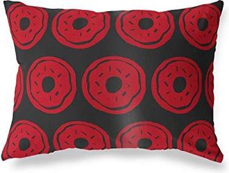 Bonamaison Le Jardin du Lin Kissenbezug Zierkissenbezug Rot-Schwarz Kissenbezug, Für Bett, Auto, Sofa, Haus, Wohnzimmer, Schlafzimmer, Dekoration, 45x60 Cm - Ent