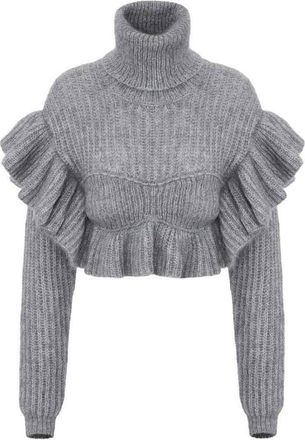 Elisabetta Franchi Pull Col Rond - Gris
