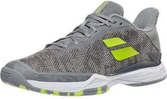 Babolat Chaussures de Tennis Homme Jet Tere All Court, Maintien, Amorti, Technologie Active Flexion, Semelle Respirante Ortholite, Marque Française, Grey/Aero