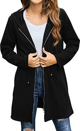 Generic 2026 Vestes &agrave; capuche pour femme - Solide - Veste polaire - Cardigan d&eacute;contract&eacute; - Hiver chaud - Doublure en agneau - Fermeture &eacute;clair, Noir, XXL