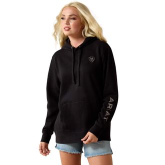 Ariat Womens Ariat Logo 2.0 Hoodie Long Sleeve in Black, Size 2X-Large