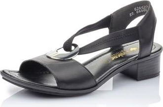 Rieker Sandales pour femme 62662, sandales à lanières pour femme, Noir 01, 9.5 UK Narrow