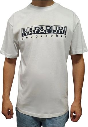 Napapijri Homme, Tops, Blanc, Taille: S T-shirt manches courtes