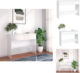 vidaXL Konsolentisch Wei&szlig; 100x35x76,5 cm Holzwerkstoff - Konsolentisch - Flurtisch - Beistelltisch - Wei&szlig;er Tisch - Holzm&ouml;bel