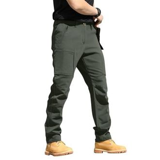 Generic Pantalon tactique de randonn&eacute;e pour homme - Pantalon cargo imperm&eacute;able Baggy Softshell &agrave; s&eacute;chage rapide Pantalon extensible taille &eacute;lastique Pantalon 