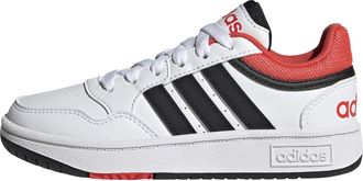 adidas Unisex Kinder Hoops Shoes, Cloud White/core Black/Bright red, 31 1/2 EU