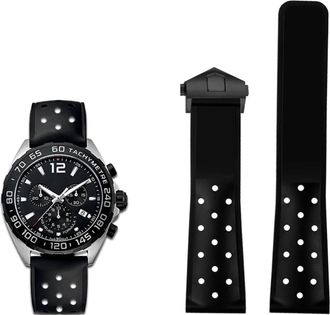 Generic 22 mm atmungsaktives Silikon für Uhrenarmband der Serie F1 CAZ201 WAZ2113 CAZ1010, Faltschließe aus weichem Gummi