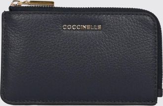Coccinelle Gestreifter Metallic Soft Kartenhalter mit Rei&szlig;verschluss von aus genarbtem Leder