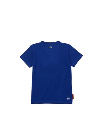Lacoste Logo-Embroidered Cotton Blend T-Shirt - Blue