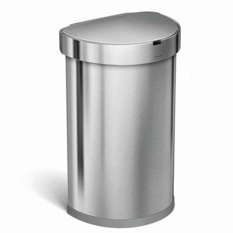 Simplehuman M&uuml;lleimern - Ber&uuml;hrungsloser M&uuml;lleimer mit Bewegungssensor, 45 l, Edelstahl geb&uuml;rstet ST2009