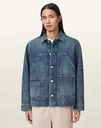 AllSaints Mukesh - Jacke in mittlerem Indigoblau