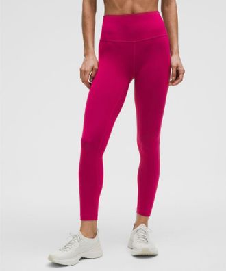 lululemon Wunder Train Leggings mit hohem Bund f&uuml;r Frauen - 64 cm - Gr&ouml;&szlig;e 10 in Magenta Smoke