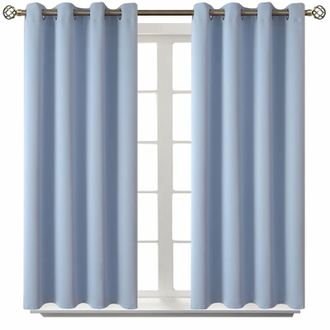 BGment Verdunkelungsvorhänge für Wohnzimmer - Thermoisolierende Vorhänge für Schlafzimmer, 2 Paneele von 132 x 137 cm, Spa Blau