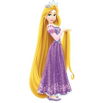 Disney Prinzessin - 1 Wandtattoo Riesen (100 cm) von Rapunzel (Kleid Glitzer) + 17 Aufkleber verschiedenen