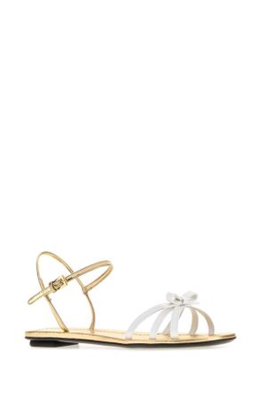 Prada Womens Two-Tone Leather Sandals Bianco Sandali