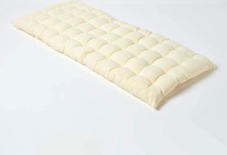 Homescapes Bankauflage 2-Sitzer Creme - Sitzkissen Bank Outdoor/Indoor, Oeko-TEX-Zertifiziert, Sitzauflage waschbar für Gartenbank & Sitzbank, 108x42 cm