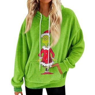 Generic Le Grinch Sweat Femme A Capuche Deguisement Hiver Adulte Vêtements Sweatshirts Pulls Pyjama Pilou 2025 Noël Oversize Sweet Vetement The Noel Costume C