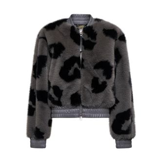 Silvian Heach Femme, Vestes, Gris, Taille: 36 FR Faux Fur & Shearling Vestes