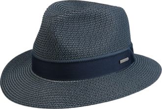 Stetson Pavelo Traveller Strohhut Sommerhut Sonnenhut Travellerhut Herren - Fr&uuml;hling-Sommer Sommer - XXL (62-63 cm) dunkelblau