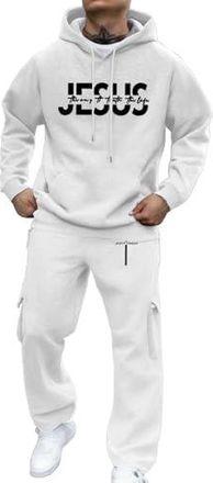 Generic Surv&ecirc;tement pour homme imprim&eacute; &agrave; manches longues sweat &agrave; capuche ensembles d&eacute;contract&eacute;s mode sport jogging tops bas doux athl&eacute;tique v&ecirc;tements de sport