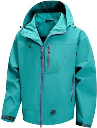 Generic Veste softshell pour homme - Veste fonctionnelle imperm&eacute;able - Coupe-vent - Coupe-vent - Confortable - Veste de randonn&eacute;e, 01 turquoise, XL