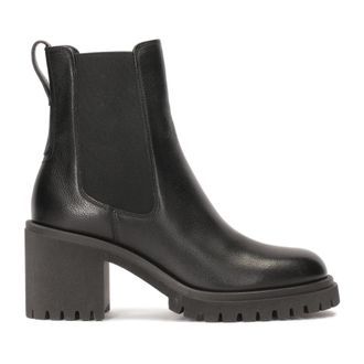 Kazar Klassische Lederstiefel mit elastischen Eins&auml;tzen - - Shoes - Damen - Schwarzk - 41 EU