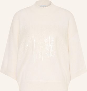 PESERICO Peserico Pullover Mit 3/4-Arm Und Pailletten weiss