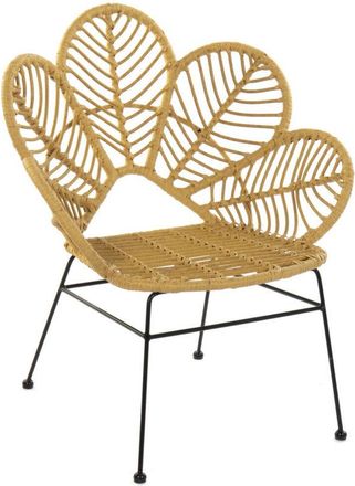 DKD Home Decor Chaise Rotin Synth&eacute;tique M&eacute;tal 76X67X86 Feuille