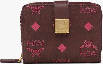 MCM Aren Portemonnaie mit Messingplakette in Visetos