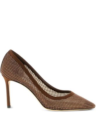 Jimmy Choo London escarpins Romy &agrave; ornements en cristal - Marron