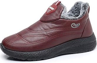 Generic Chaussures de randonn&eacute;e chaudes pour femme - Chaussures de ski &eacute;paisses avec fermeture &eacute;clair, Rouge, 7.5 UK 3X-Narrow