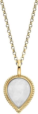 Engelsrufer Halskette mit Anhänger aus Sterlingsilber und Mondstein in der Farbe Gold, Länge: 42cm +4cm +4cm, ERN-PUREDROP-MO-G