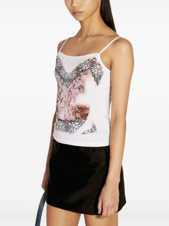 Y / Project Oberteil mit Spitzen-Print - White