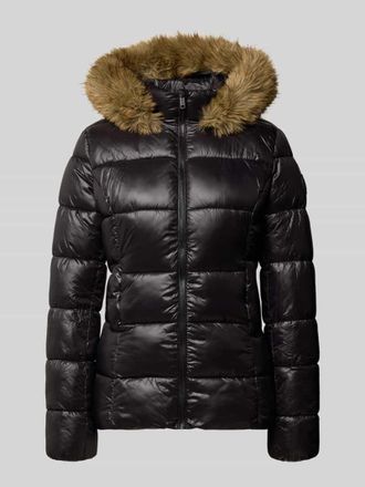 Review Steppjacke mit Kunstfell und Rei&szlig;verschluss